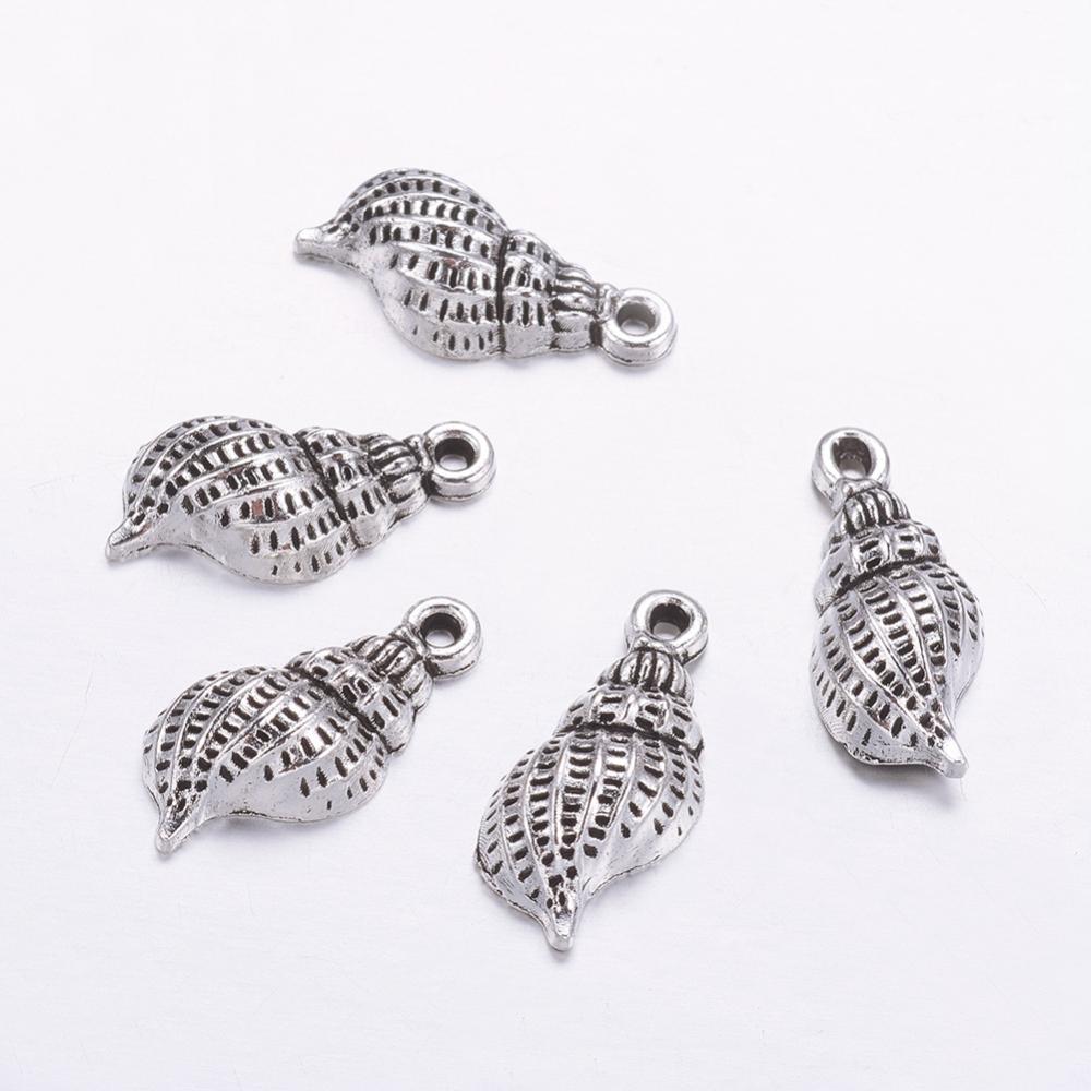 Beadazzle Findings 19mm Charm Conch Shell Antique Silver - 20pcs – Beadazzle Bead Outlet
