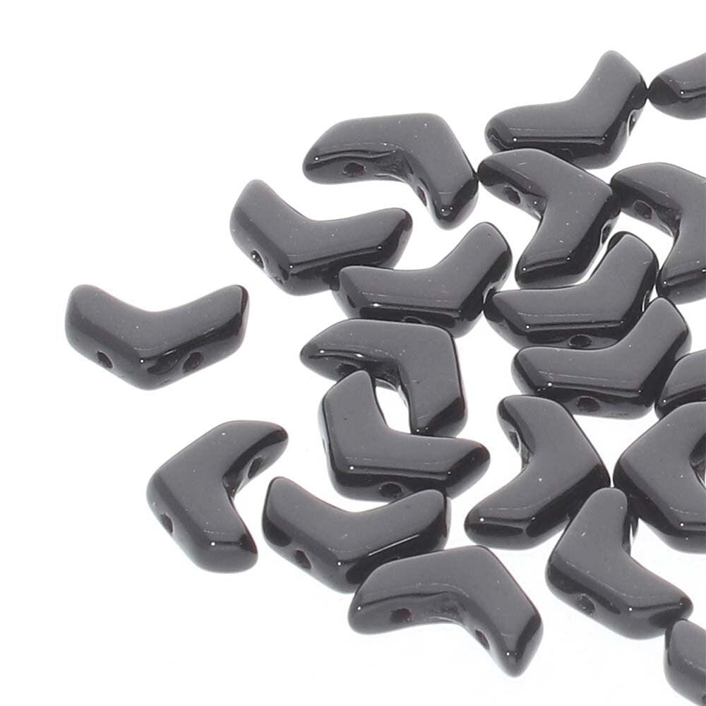Czech Glass Chevron Duo 10x4mm - Jet Black 23980 – Beadazzle Bead Outlet