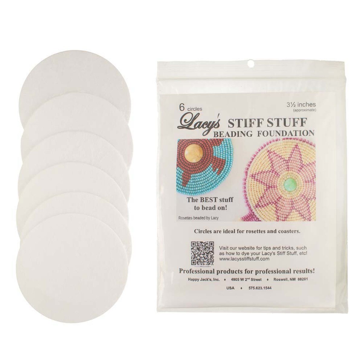 Lacy's Stiff Stuff White 3.5inch Round Beading Foundation - 6Pcs ...