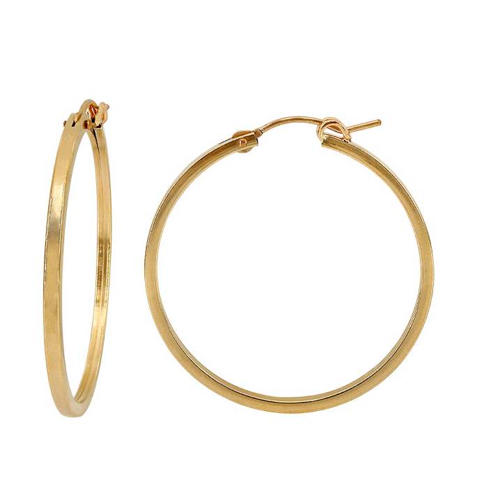 14K Gold Filled Square Tube Euro Wire Hoop Earrings - 1.9mm – Beadazzle ...