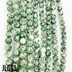 Green Spotted Jade Natural Gemstone Bead Strand – Beadazzle Bead Outlet
