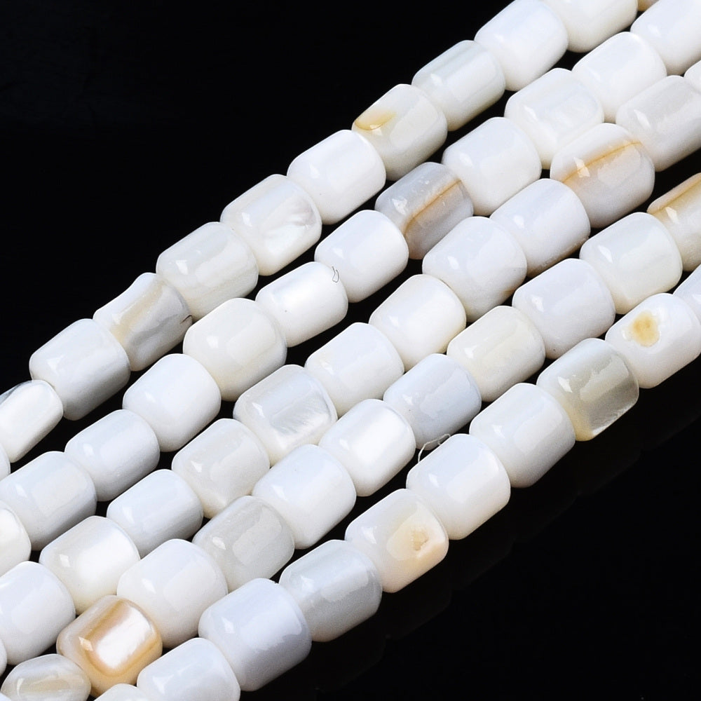 Natural Freshwater Shell 3.5x3.5mm Column Bead Strand – Beadazzle Bead ...