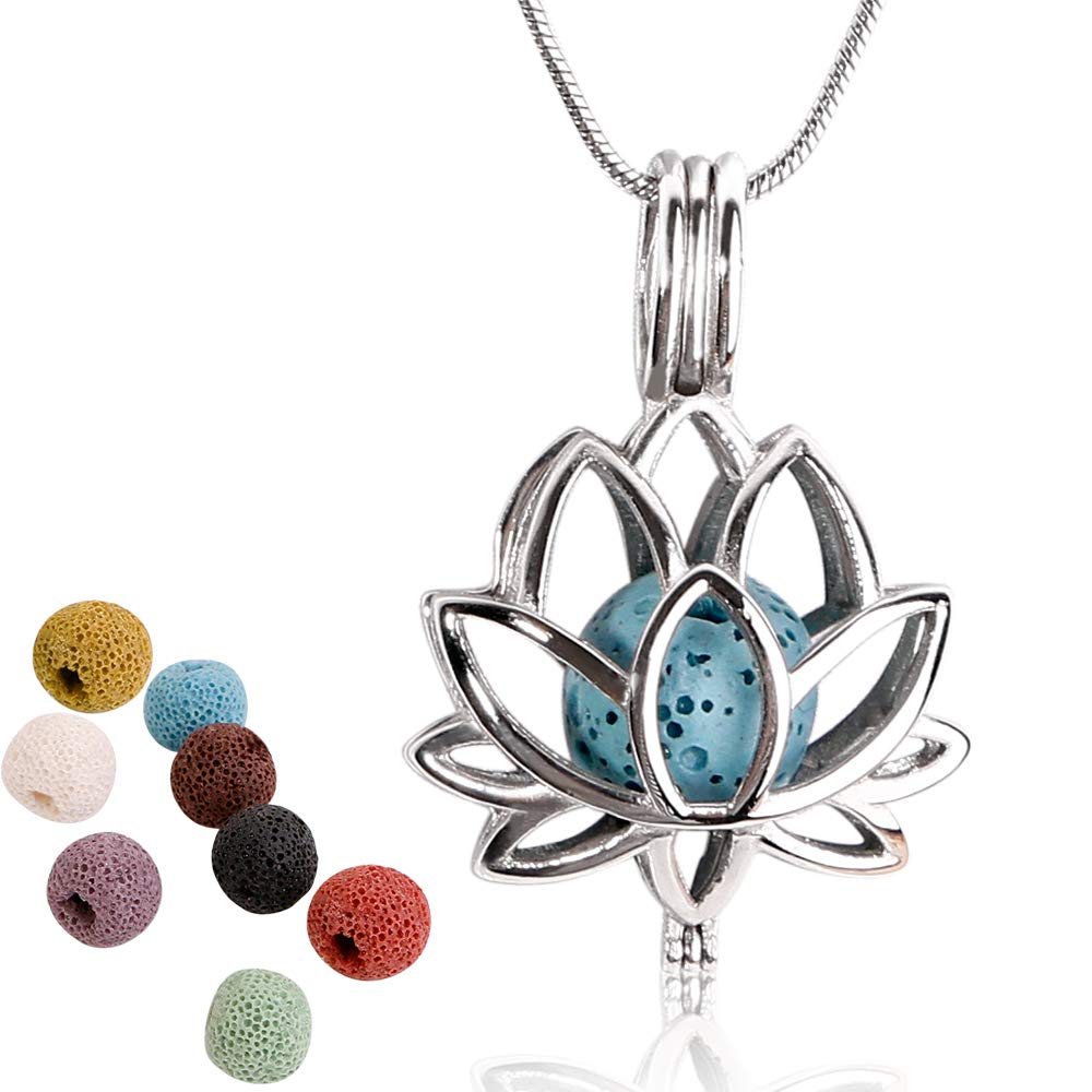 Lotus Aromatherapy Diffuser Bead Cage Pendant Stainless Steel 2pcs/pac ...