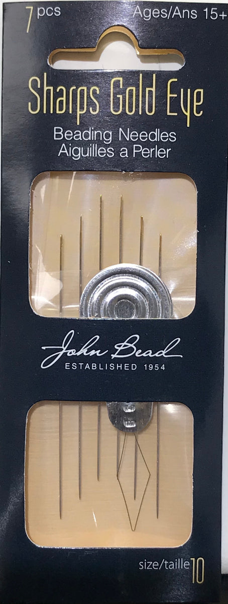 Sharps Gold Eye Beading Needle with Threader Size 10 – Beadazzle Bead ...